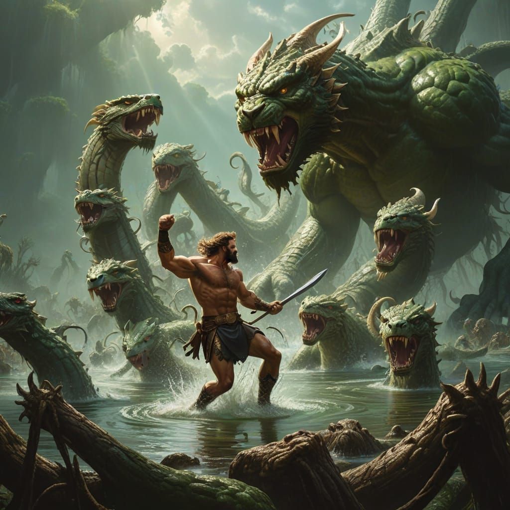 Hercules Vs. Hydra, variation of a theme