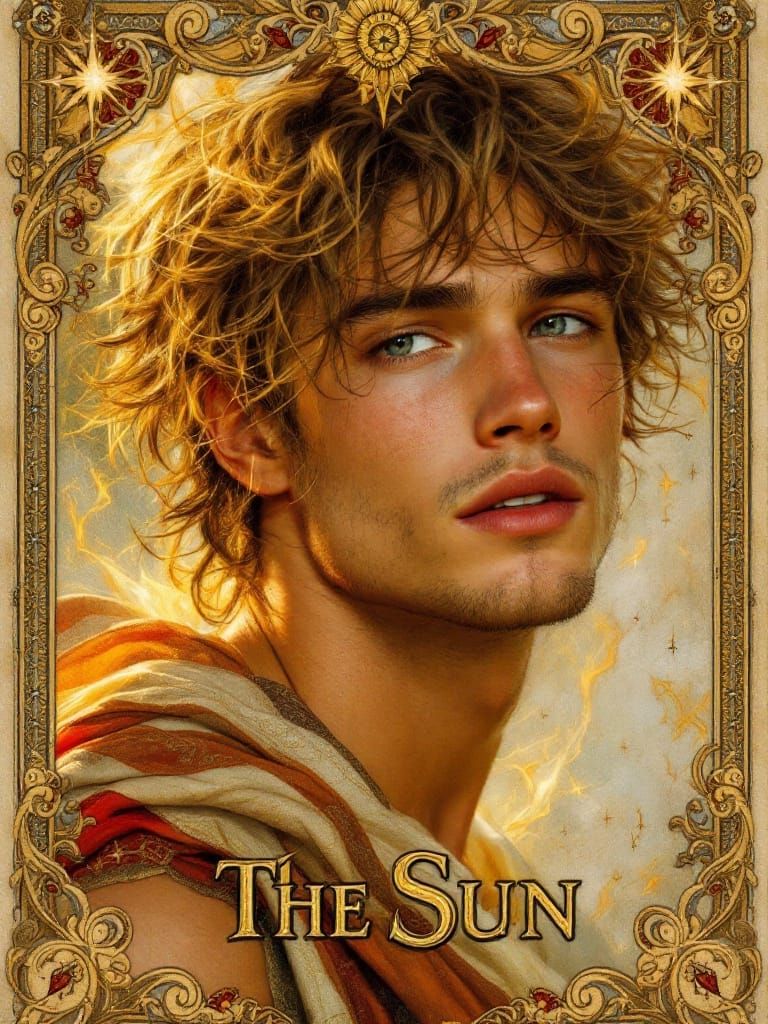 Tarot Card - The Sun 241210A - Sunny Youth Radiates Joy in V...