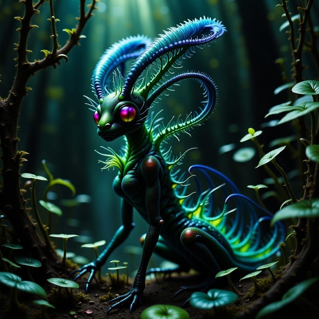 Ethereal Alien Beings in a Mysterious Exoplanet En... - AI Art