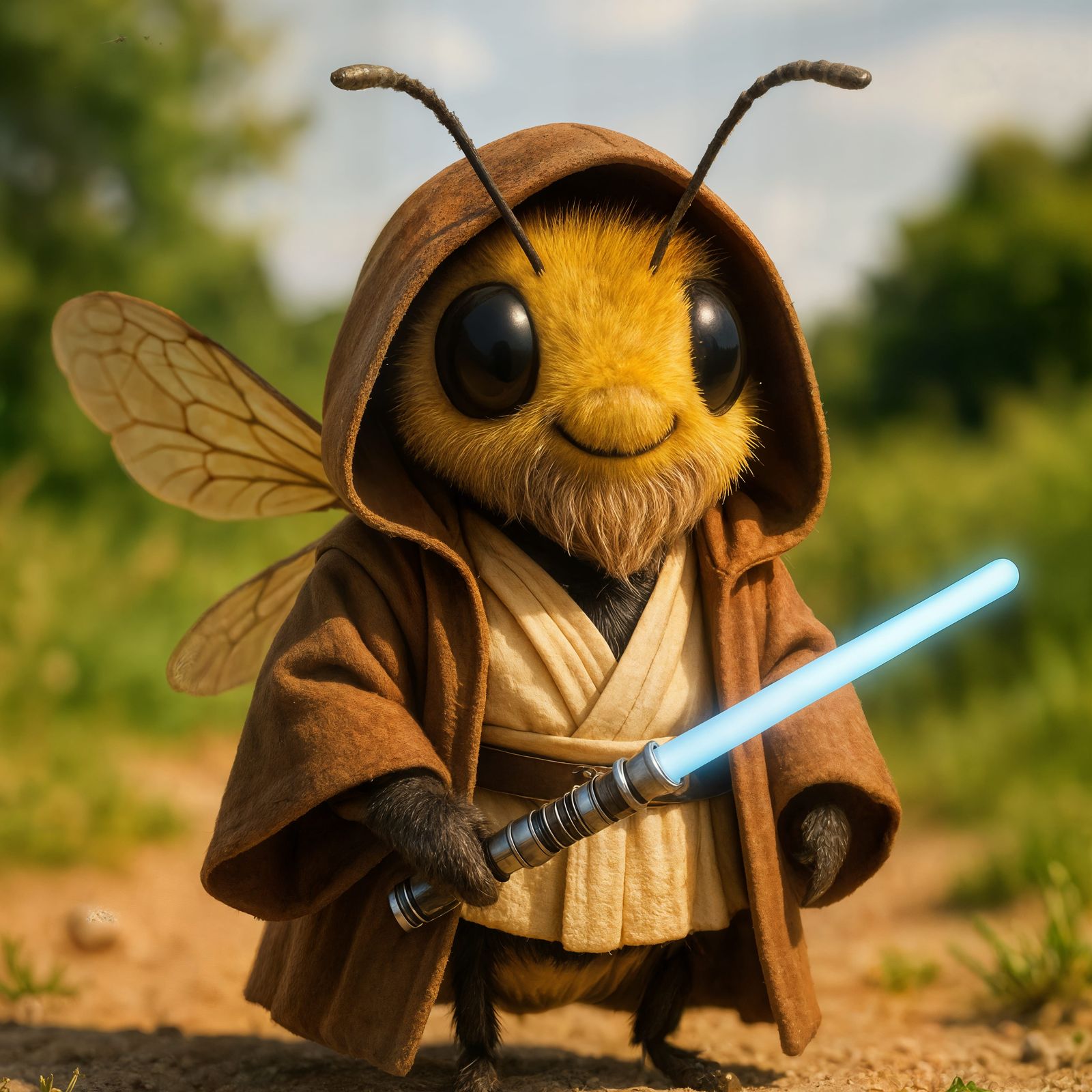 Obee-Wan Kenobee - Bee Jedi Master Portrait in Natural Light