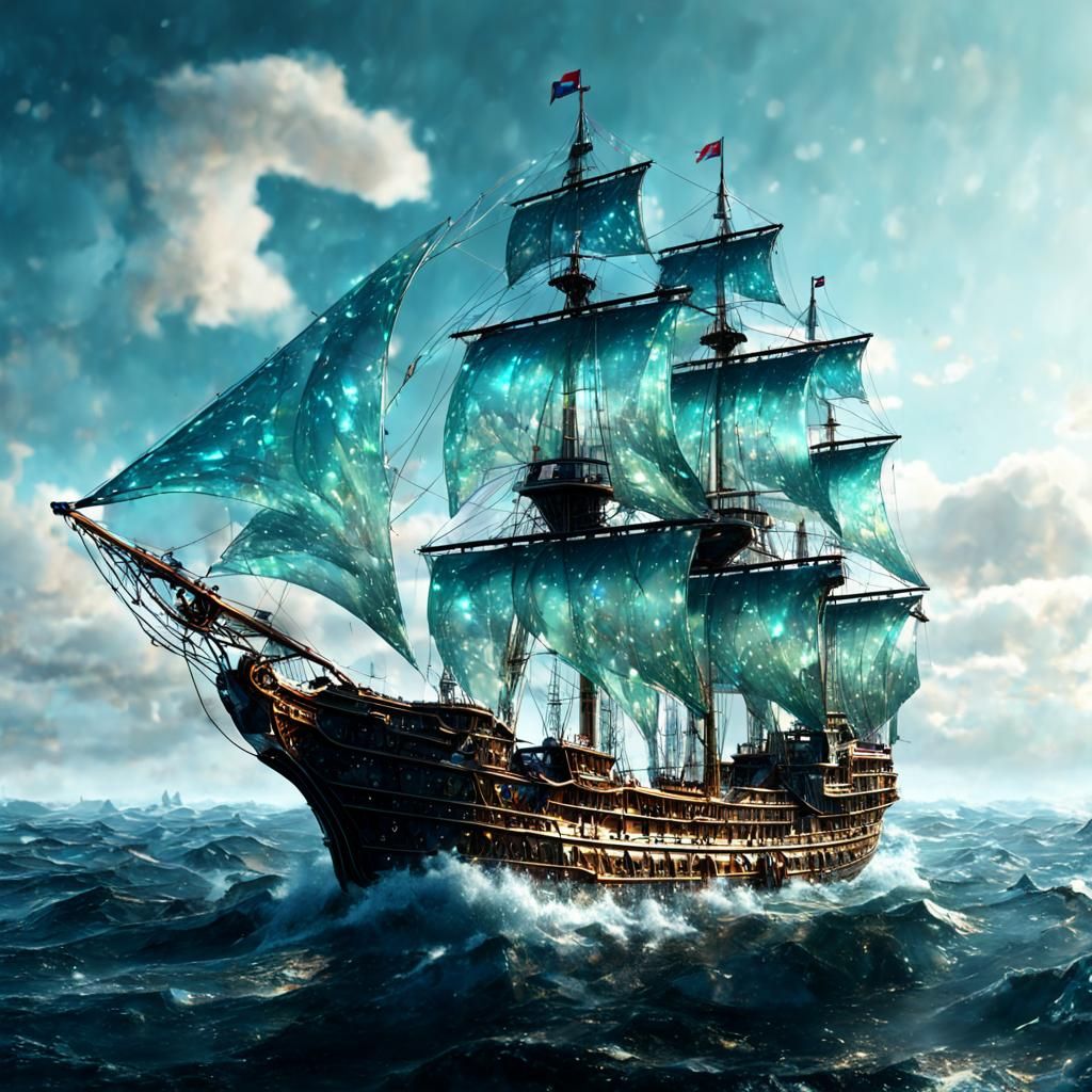 Glass sails - AI Generated Artwork - NightCafe Creator