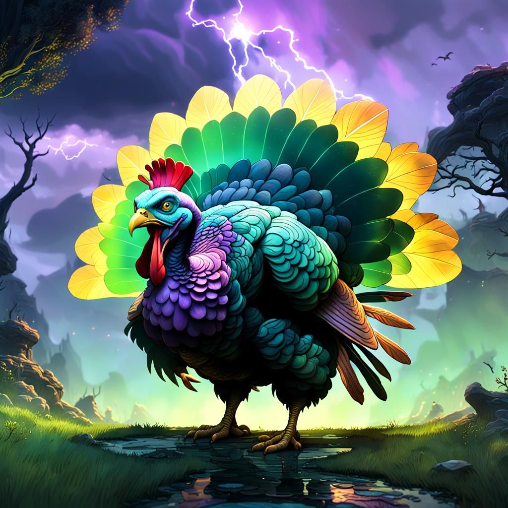 bonkers. a turkey farting. dark cloud. green fog. - AI Generated ...