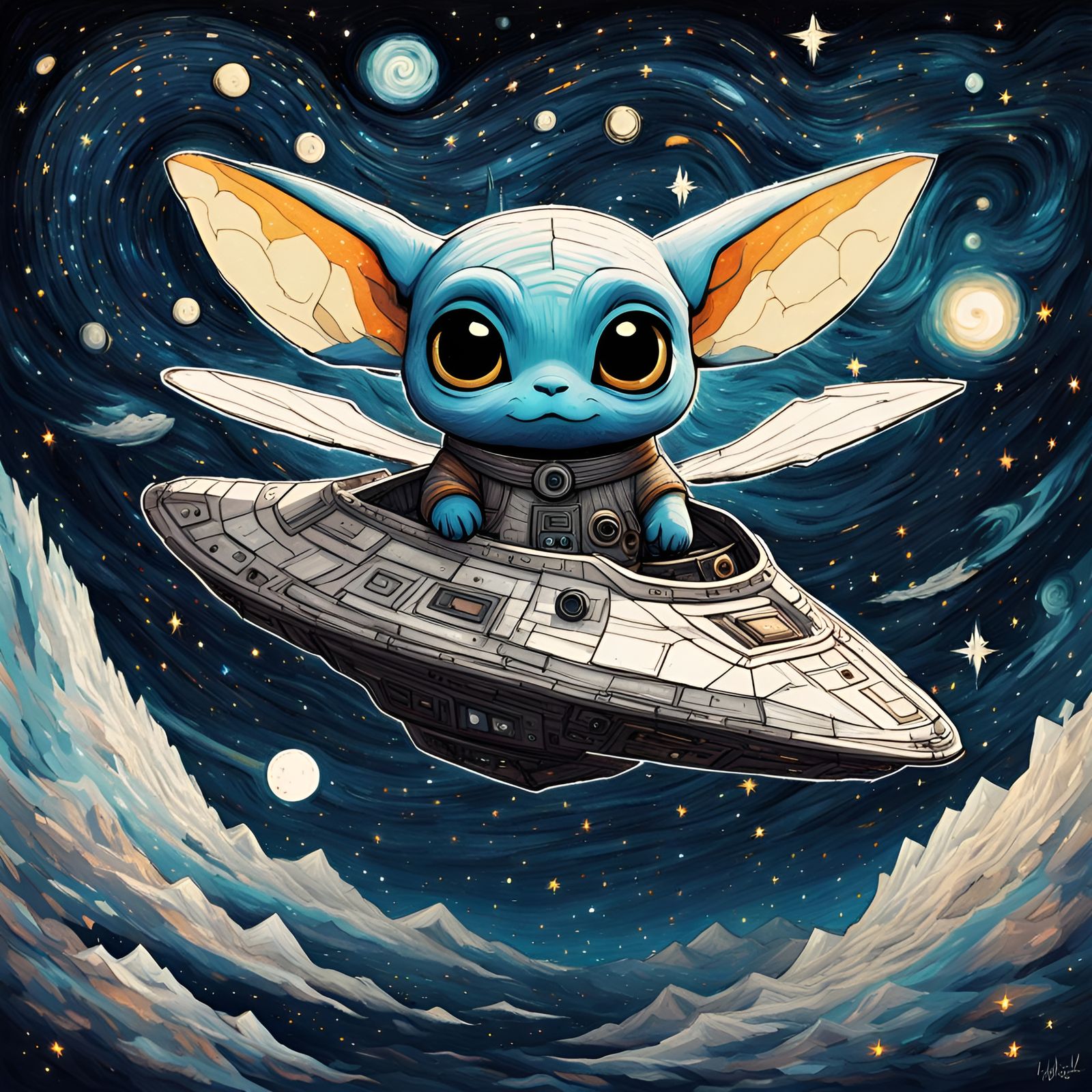 Grogu in Space - AI Generated Artwork - NightCafe Creator