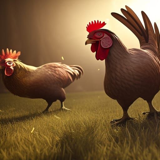 Roosters Racing! - AI Generated Artwork - NightCafe Creator
