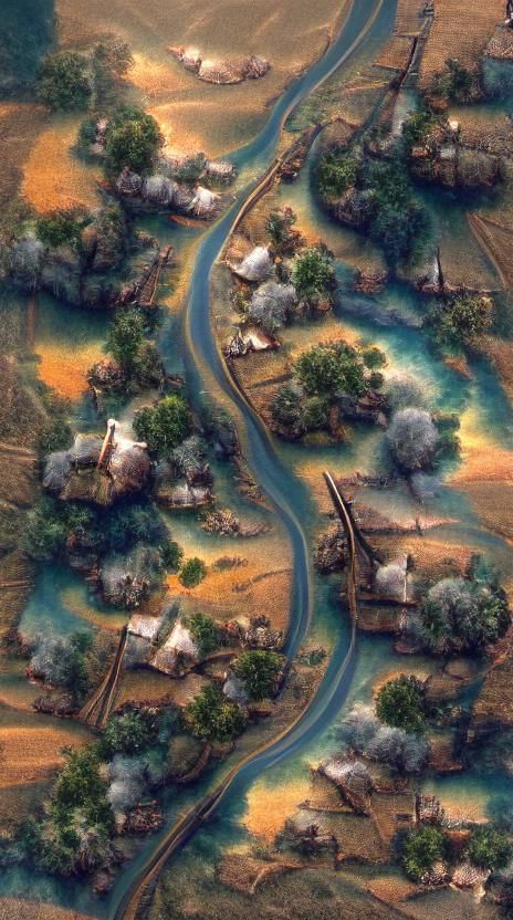 Fantasy Riverside Farming Village - AI Generated Artwork - NightCafe ...