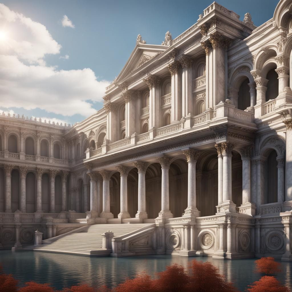 Roman Imperial Palace Made Of White Marble - AI Generated Artwork ...