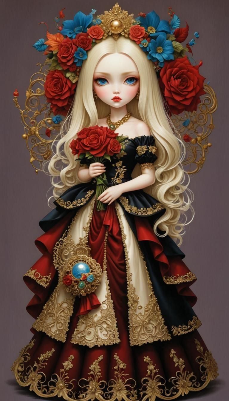 Charming Doll, Lines and Colors - AI Generated Artwork - NightCafe Creator