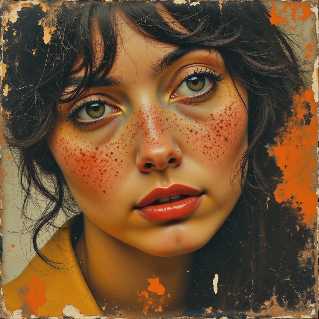 beautiful woman with freckles - beautiful woman with freckle...