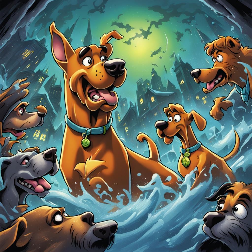 Scooby Doo has rabies, perfectly rendered Splash art - AI Generated Artwork - NightCafe Creator