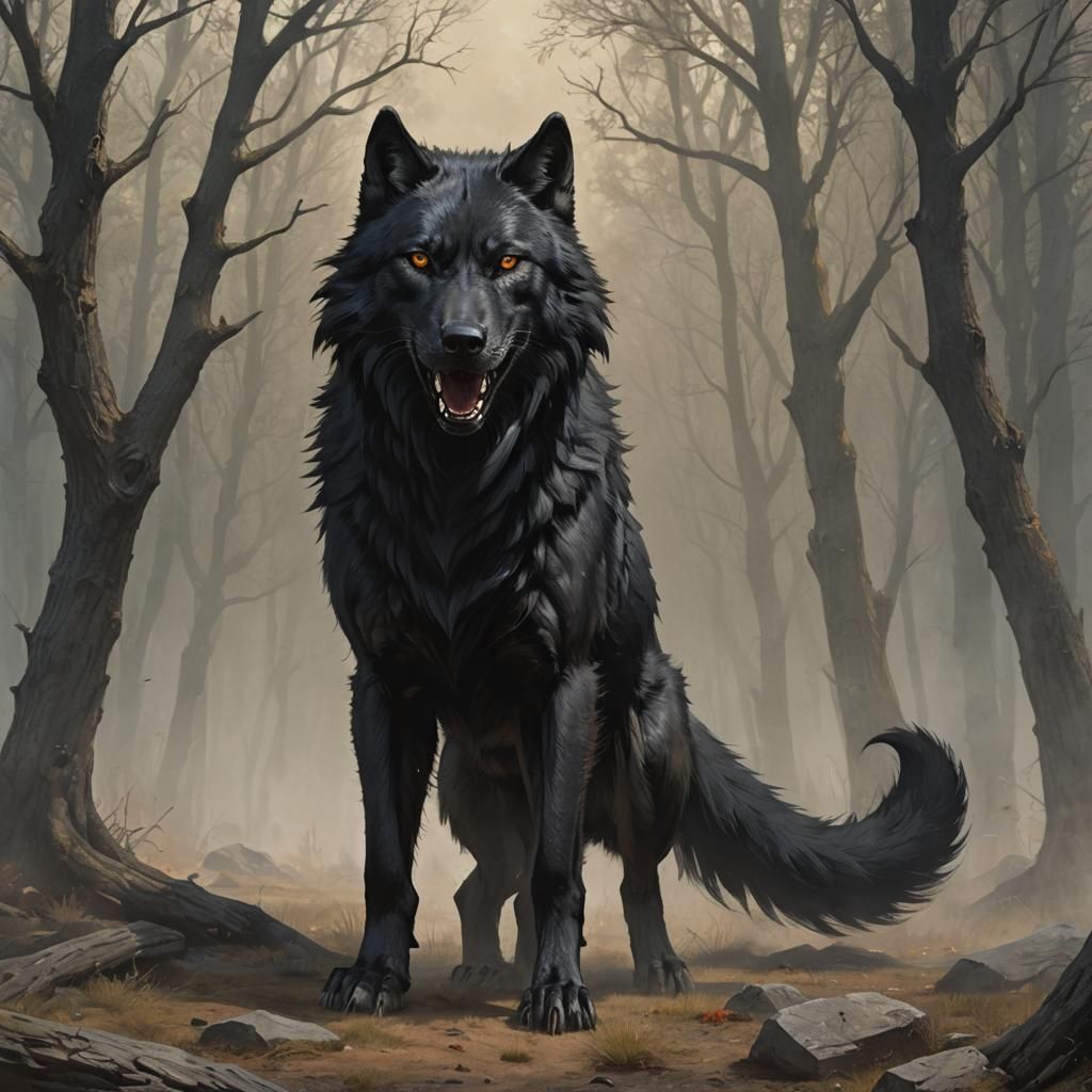 Sarnak, the Night Wolf - AI Generated Artwork - NightCafe Creator