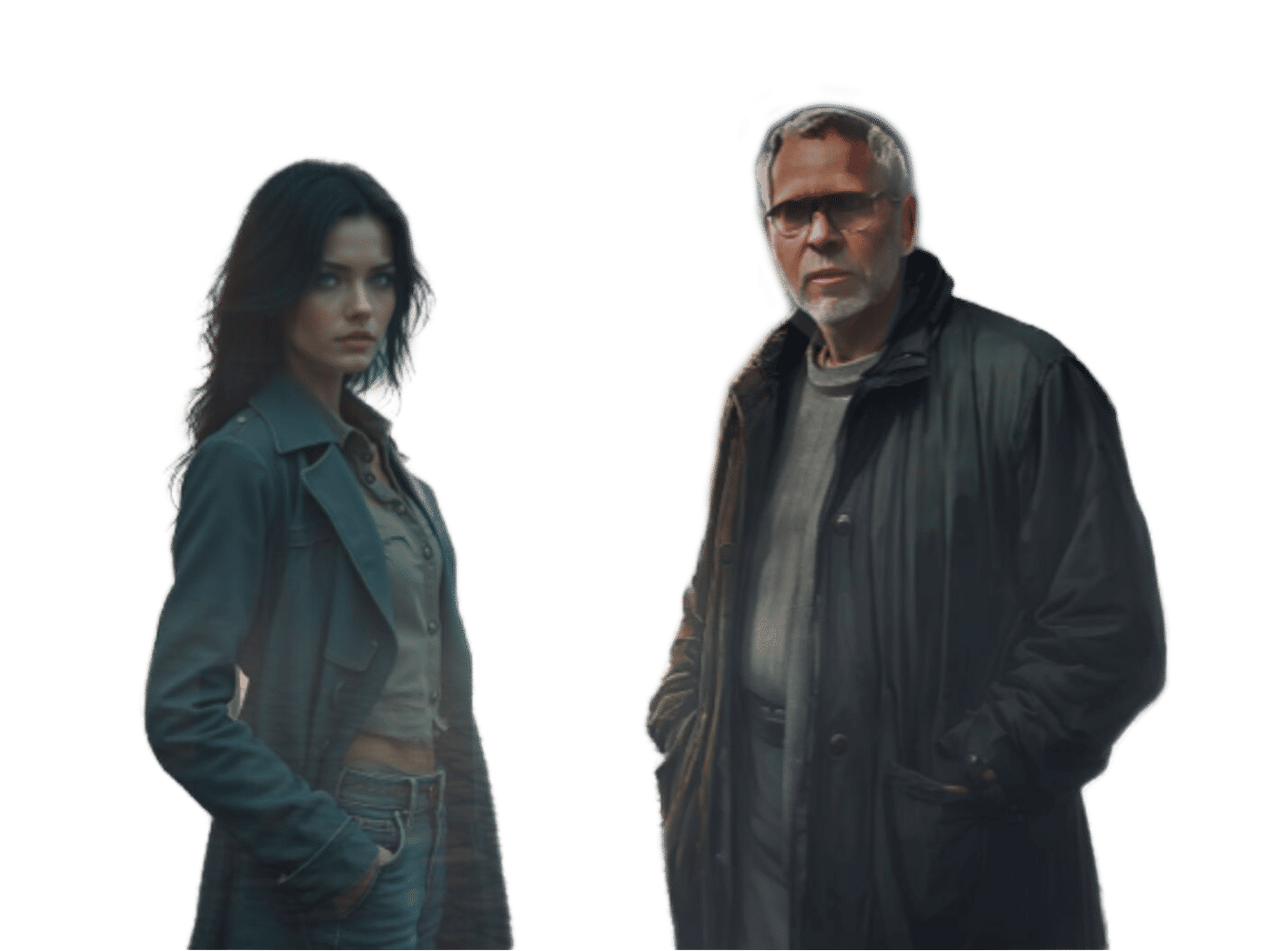 Misty Harbor Scene in Film Noir Style - AI Art