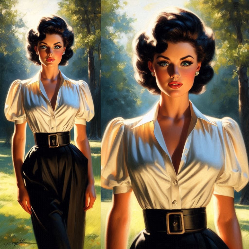 Reflected Light in Shadow - Alluring 1960s Woman in Morning ...