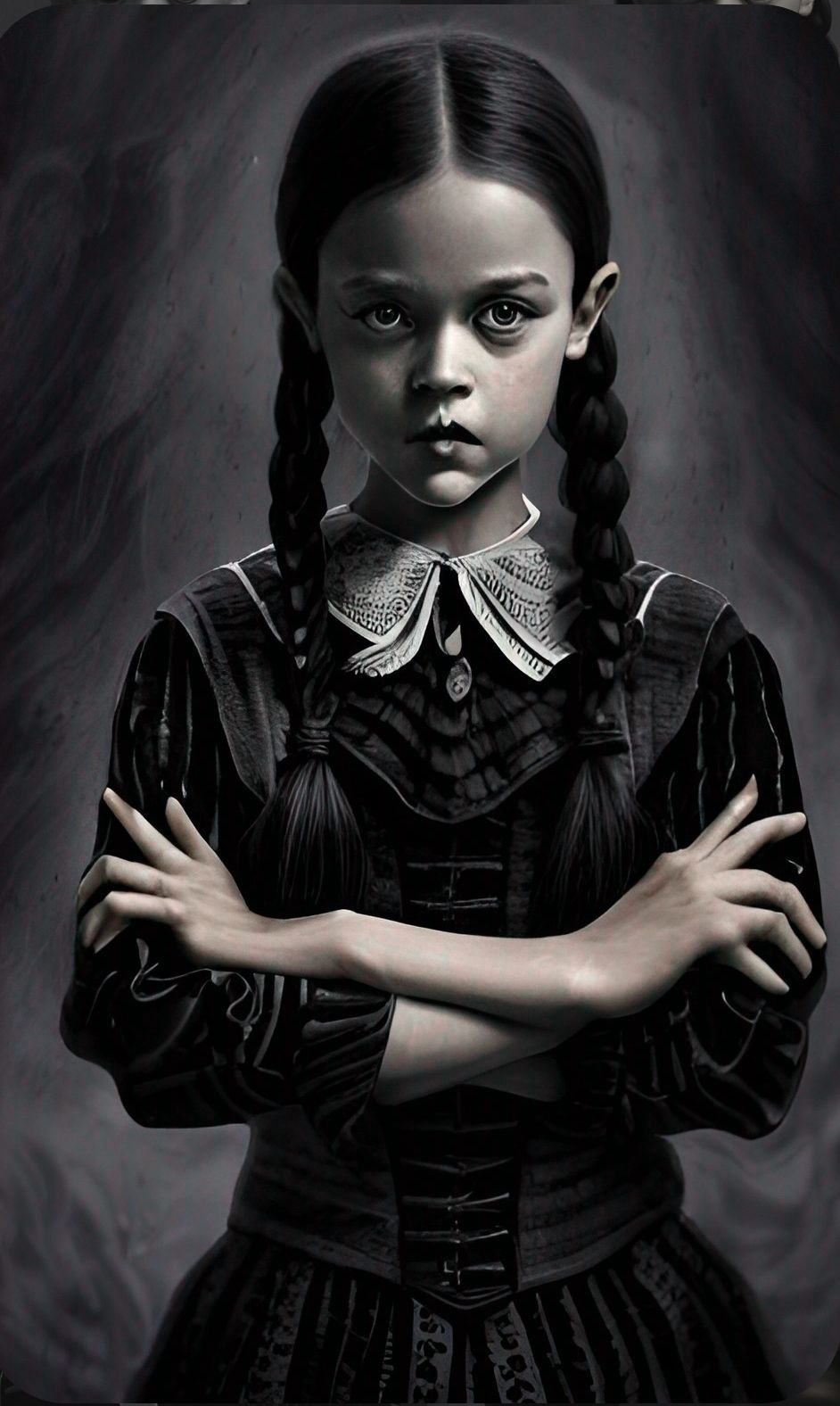 Jenna Ortega as "Wednesday Addams", Insanely Detailed, Beautiful Face ...