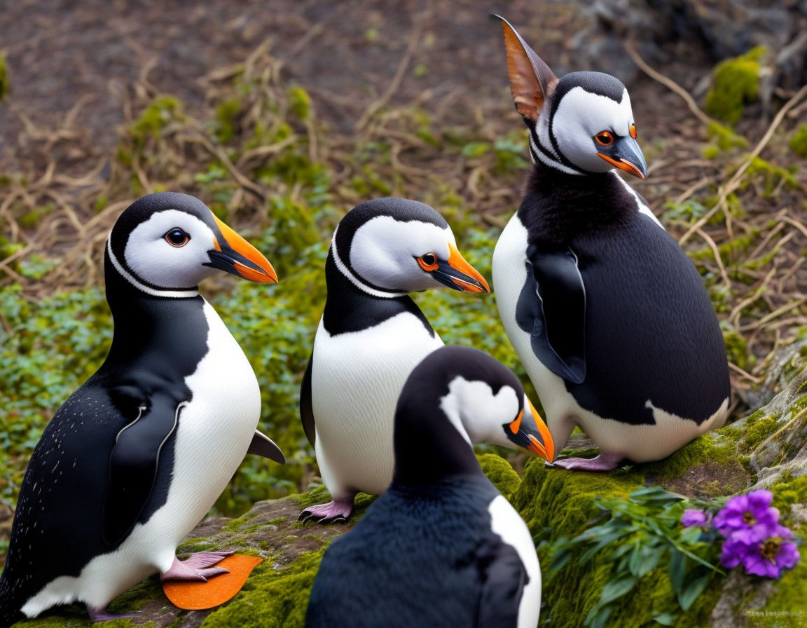 Psychedelic penguin with Aye - aye head - AI Generated Artwork ...