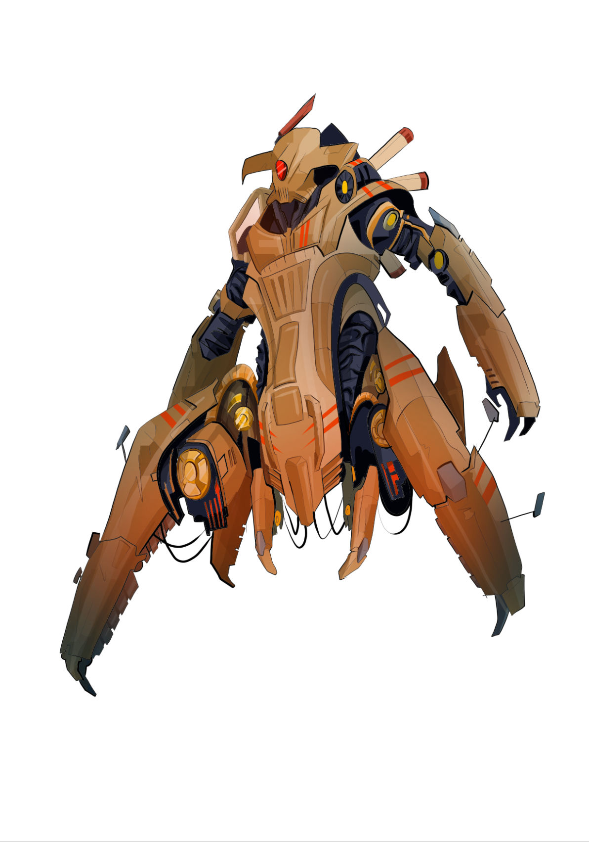 mecha-centaur - Mecha-Centaur Deckhand in Synthwave Style