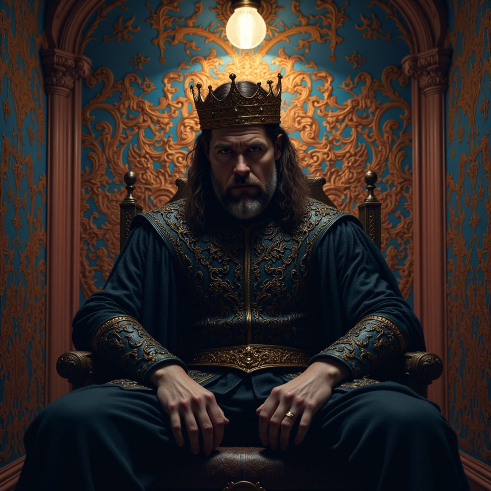 Rusty Face Sculpture in Industrial Style - AI Art