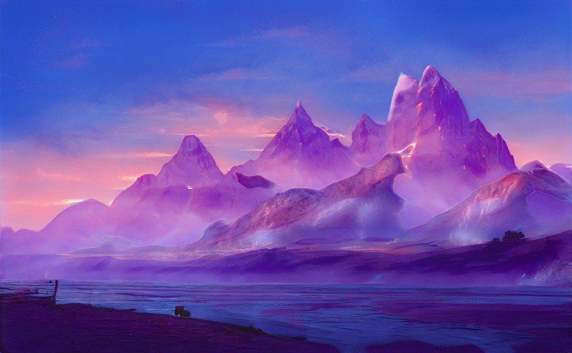 Purple Mountain Majesties - AI Generated Artwork - NightCafe Creator