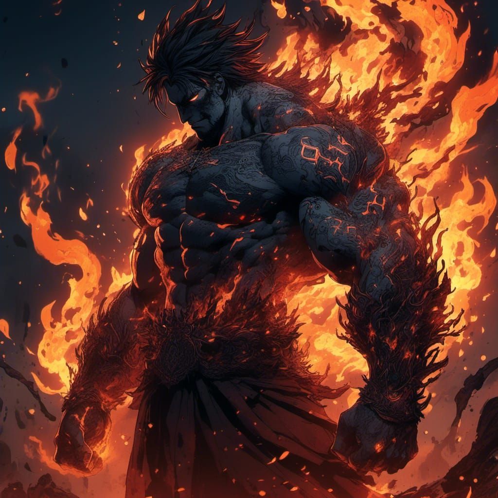 Dark silhouette muscul... - AI Art