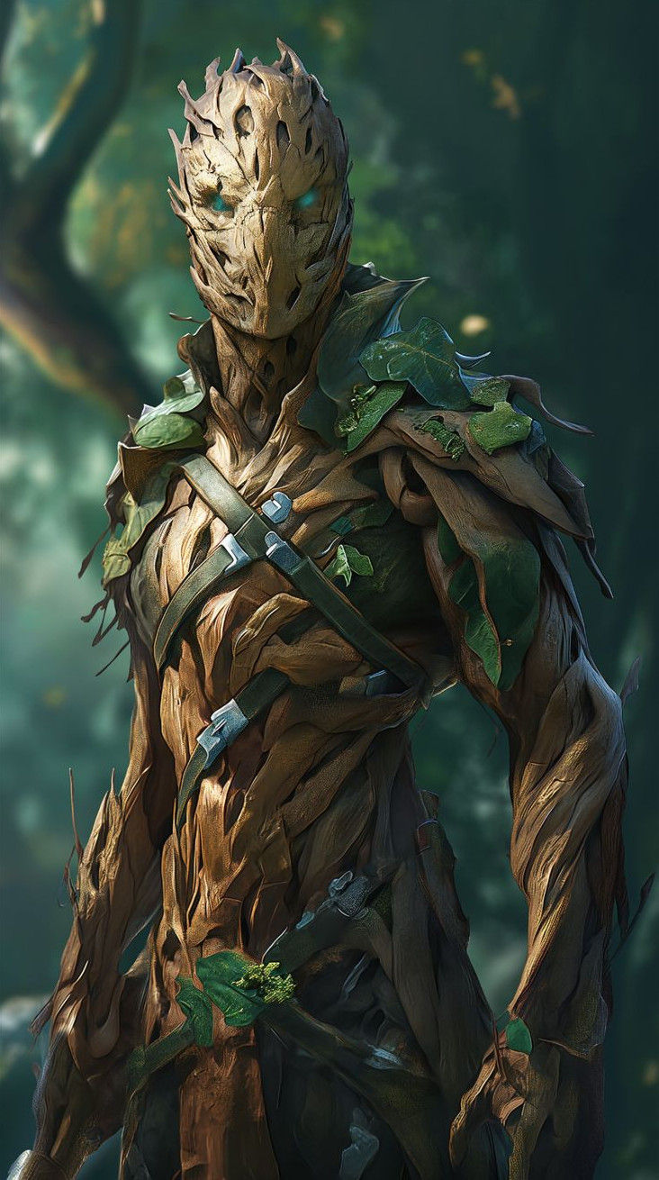 thin human-shaped plant warrior fantasy character - AI Generated Artwork - NightCafe Creator