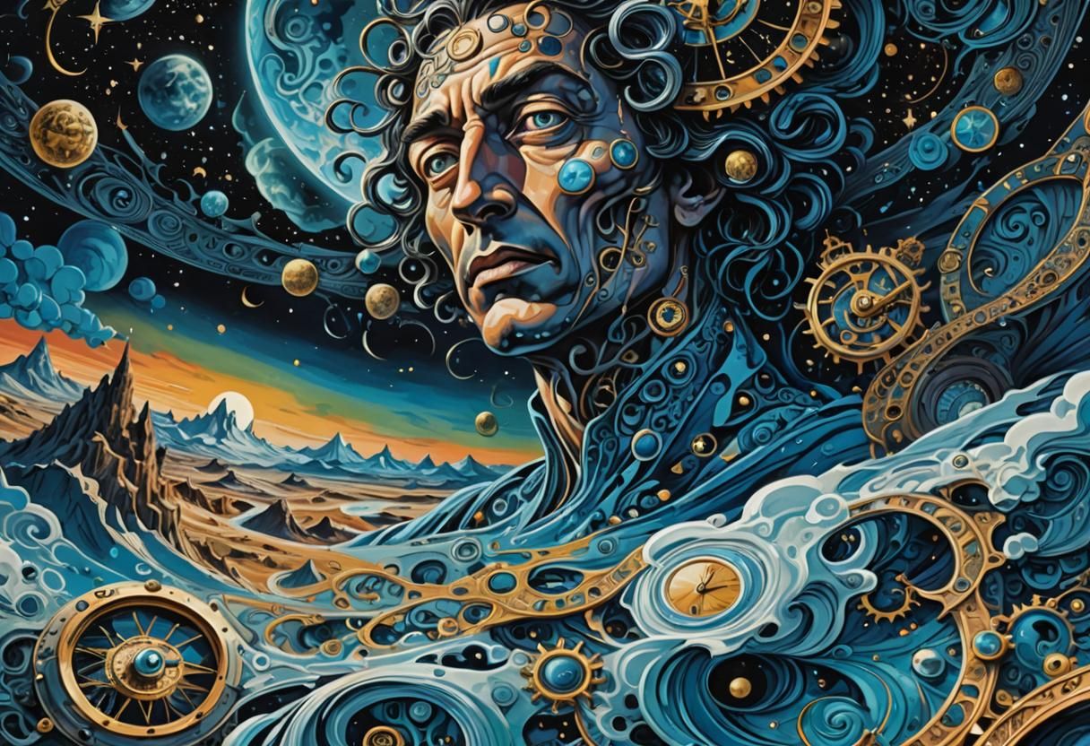 A surreal Chronos. graffiti art, splash art, street art, spray paint ...