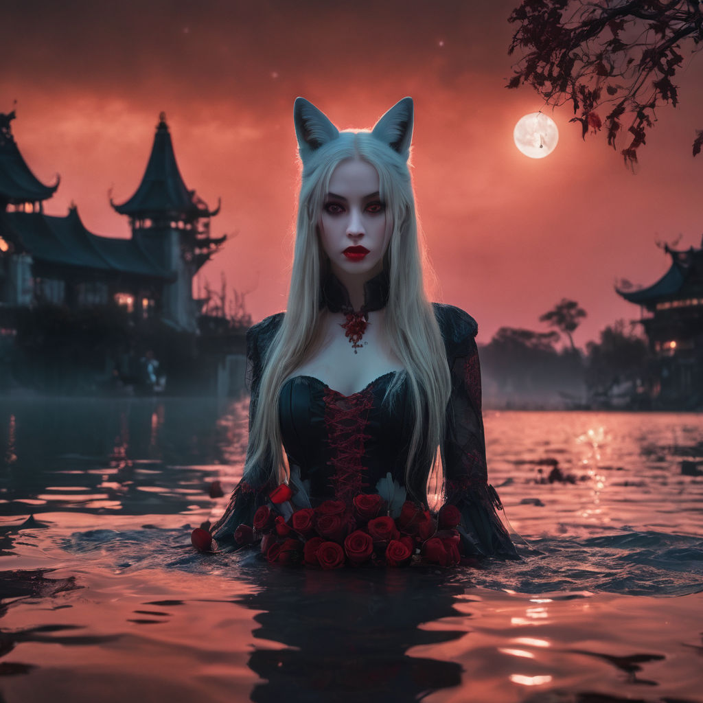 A beautiful Demi Goddess bathing in an enigmatic shore - AI Generated Artwork - NightCafe Creator