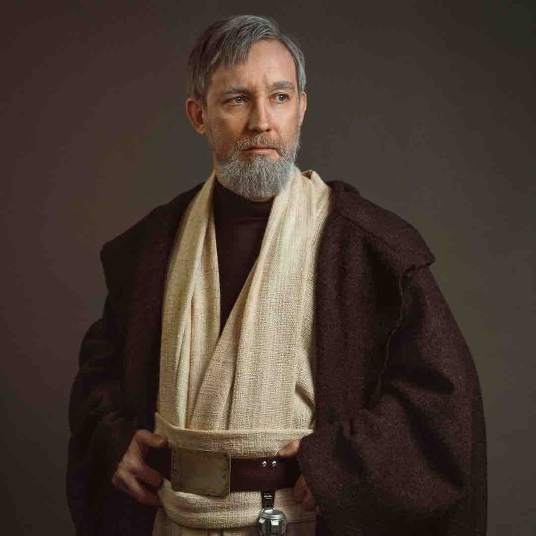 Alec Guinness as obi wan kenobi 3d animated style talking while sitting on bench - AI Generated ...