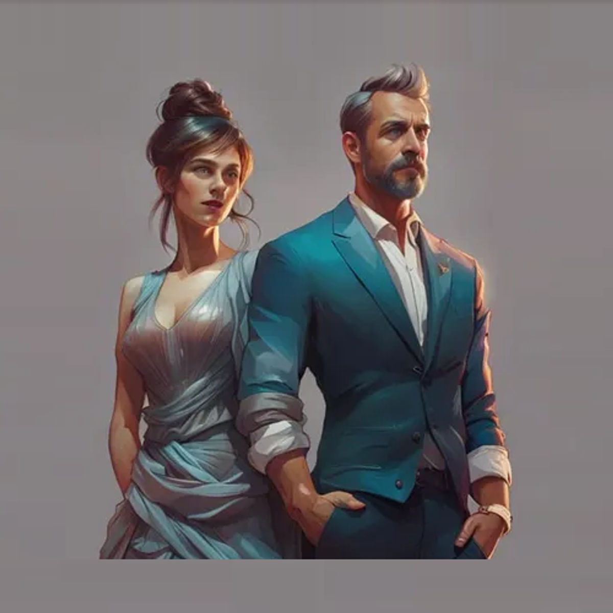 couple standing, portrait, 8k resolution concept art portrait by Greg Rutkowski, Artgerm, WLOP ...