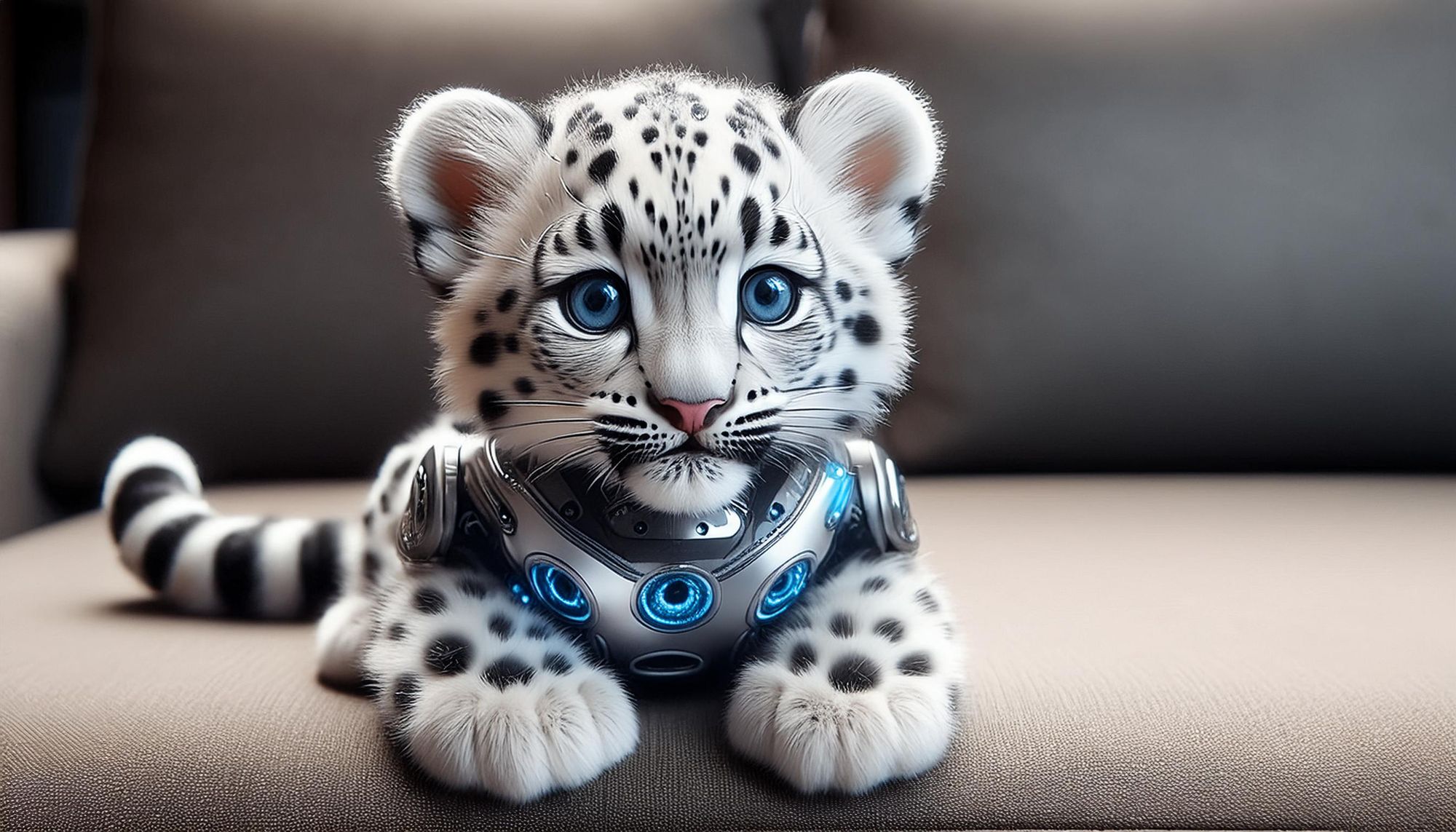 Snow leopard cyborg - AI Generated Artwork - NightCafe Creator