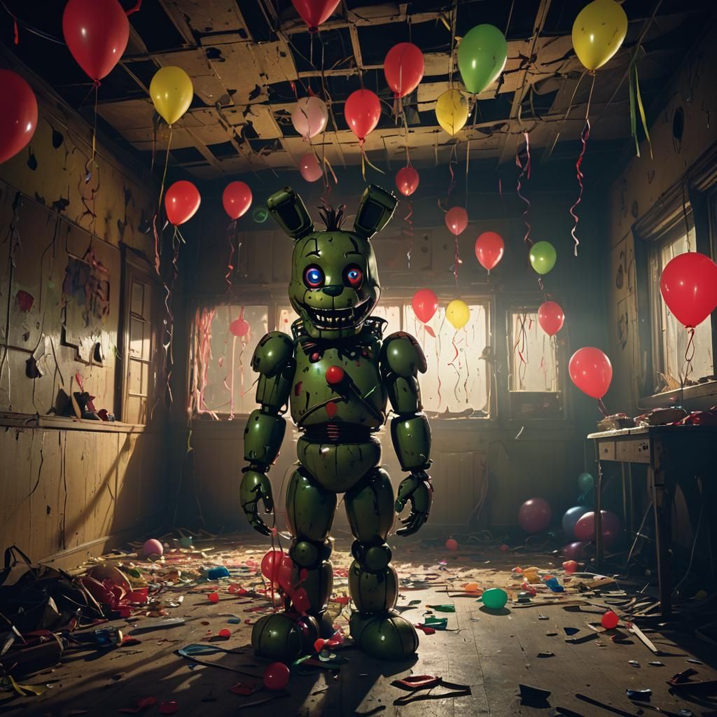Springtrap at a birthday party - AI Generated Artwork - NightCafe Creator