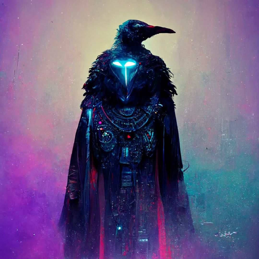 Raven as asgardian knight, synthwave neon retro cyberpunk 2099 blade ...