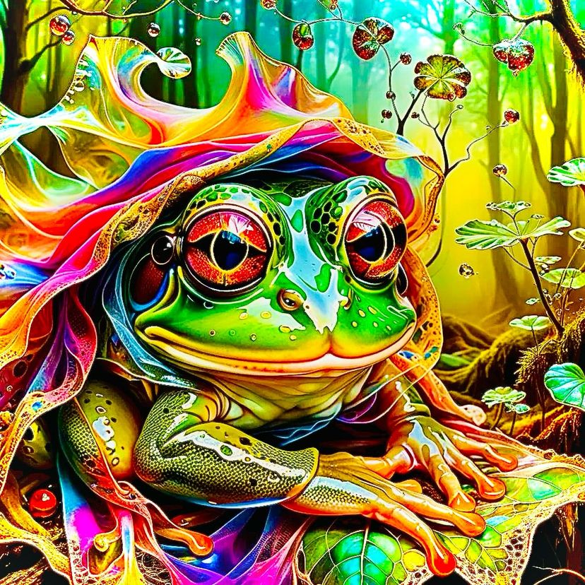 Regal Calico Cat in Enchanted Forest - AI Art