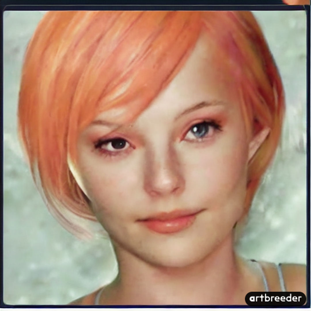 Portrait Of A Tween Girl With Short Orange Hair - AI Generated Artwork ...