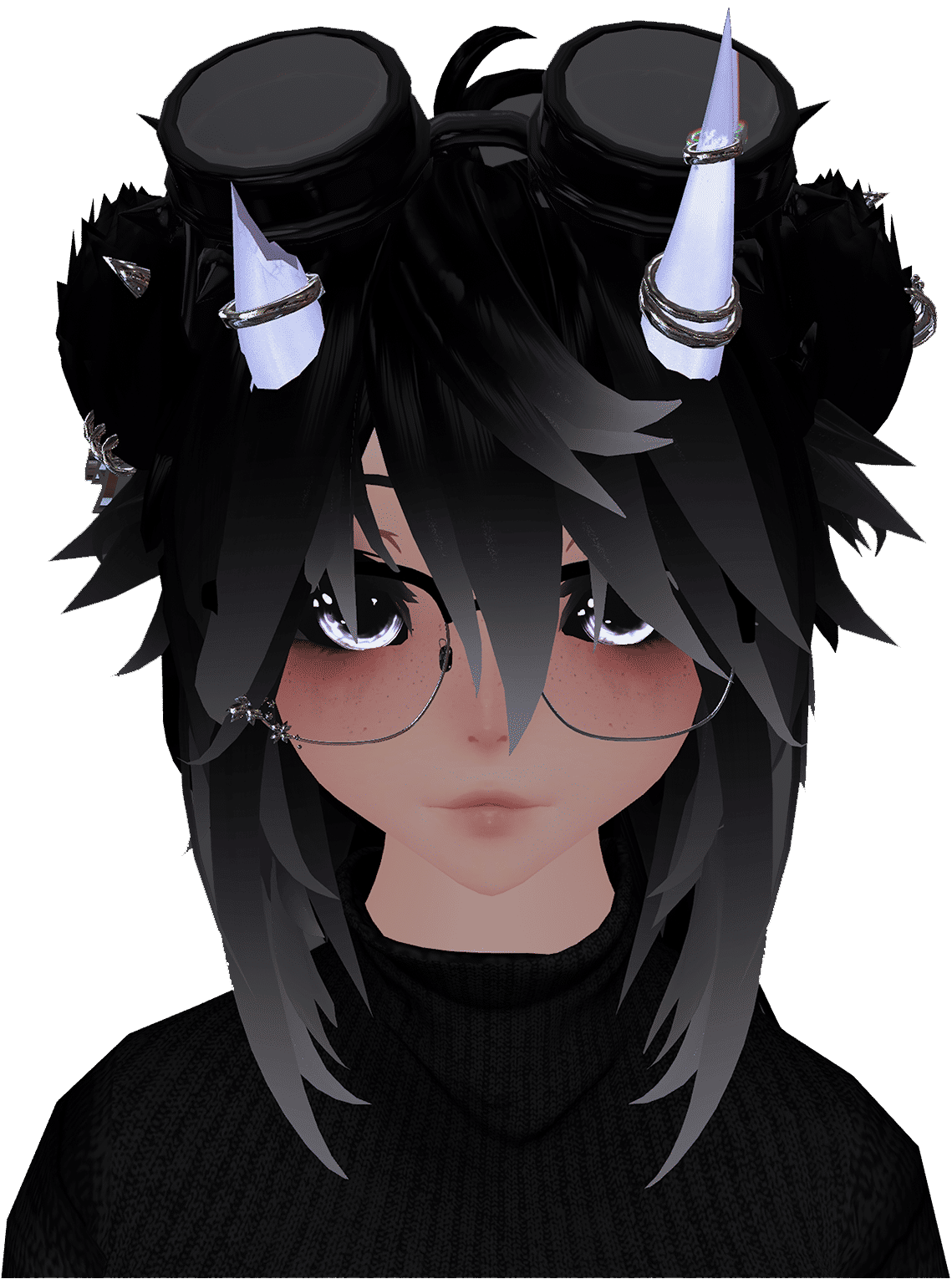 Anime jouffa - Gothic Demon Cat Portrait in Anime Style