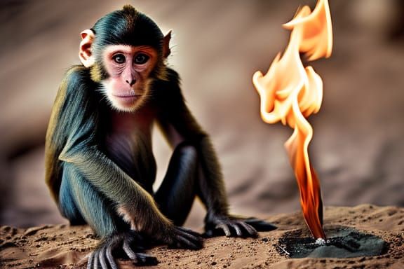 Monkey cooking a bomb, bomb, fire, nuke, explosion, monkey ...