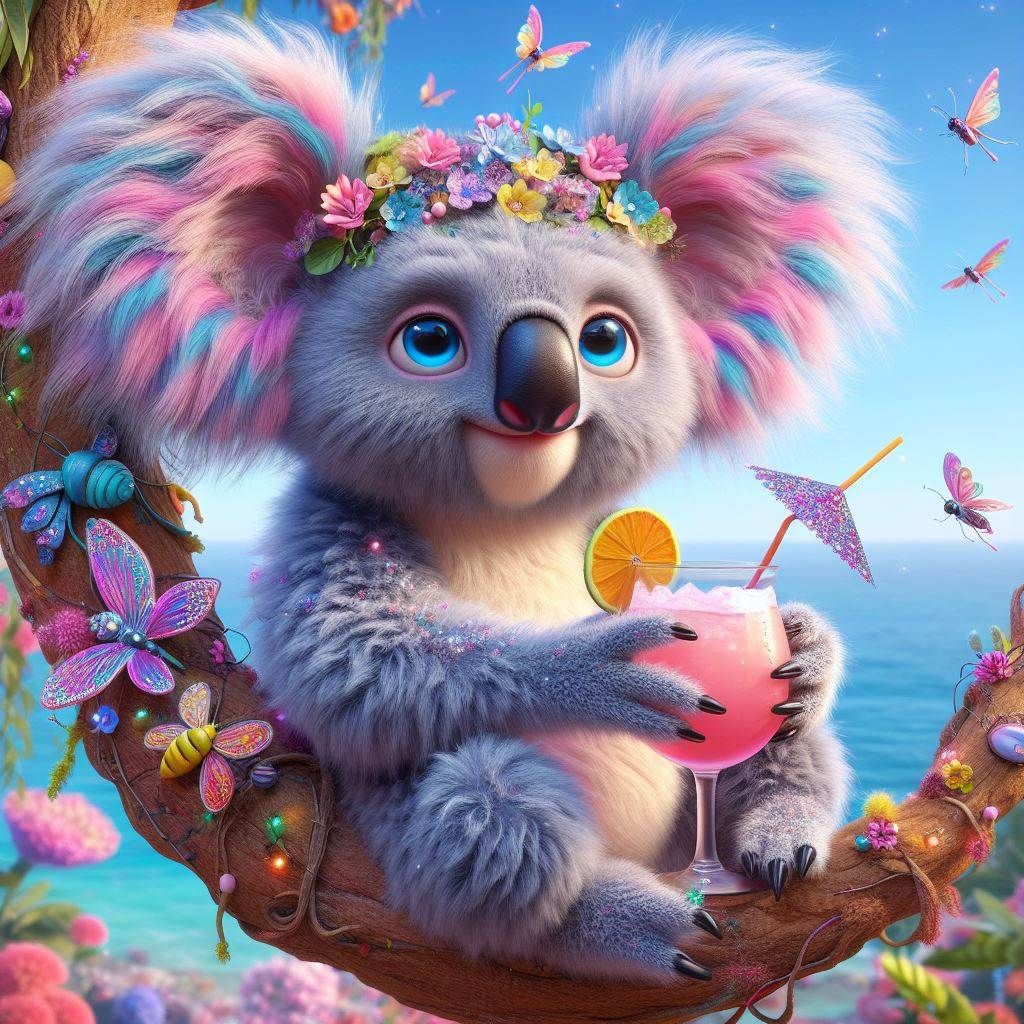 create a whimsical hyper realistic hyperdetailed fun image Pixar style ...