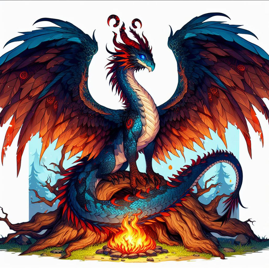 A anime digital illustration of a majestic dragon/... - AI Art